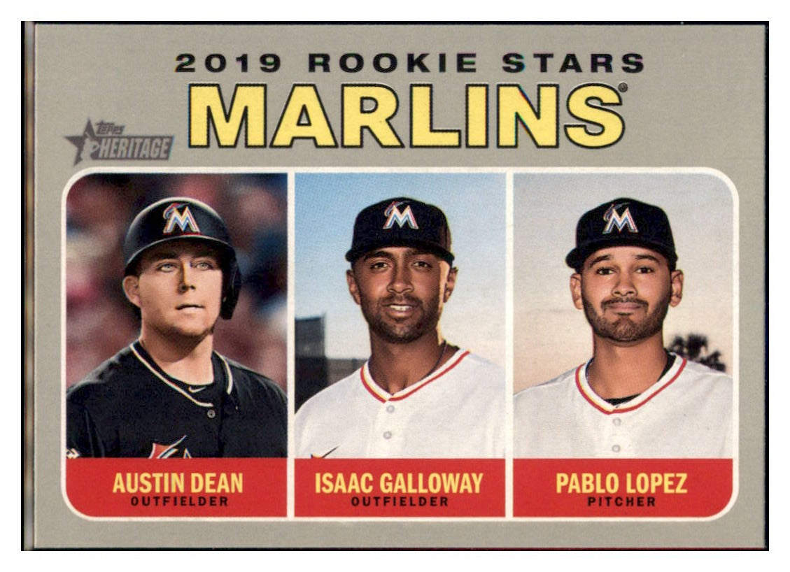 Austin Dean / Isaac Galloway / Pablo Lopez Miami Marlins 2019 Topps ...
