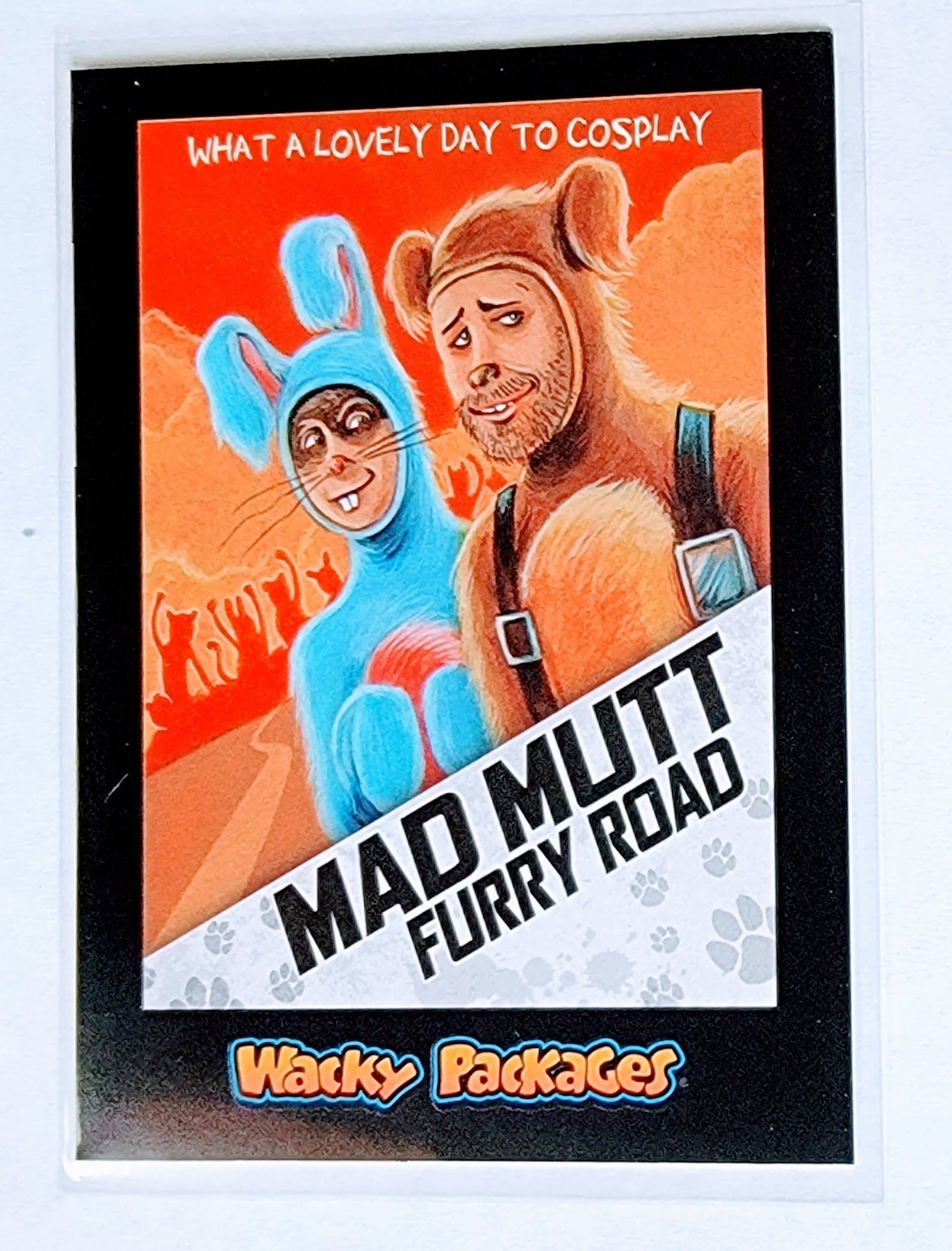 2017 Wacky Packages 50th Anniversary Mad Mutt Furry Road Sticker Card